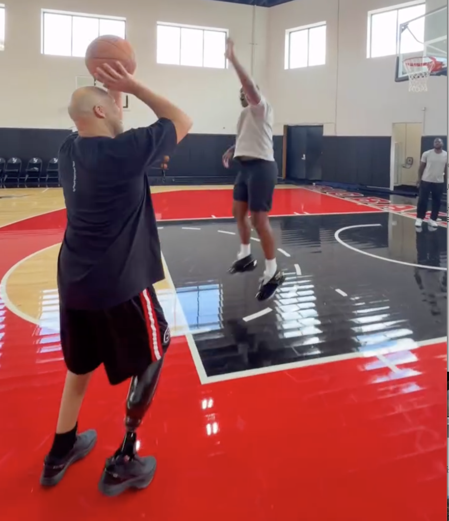 Lavar Ball knocks down shots one year after foot amputation during ...