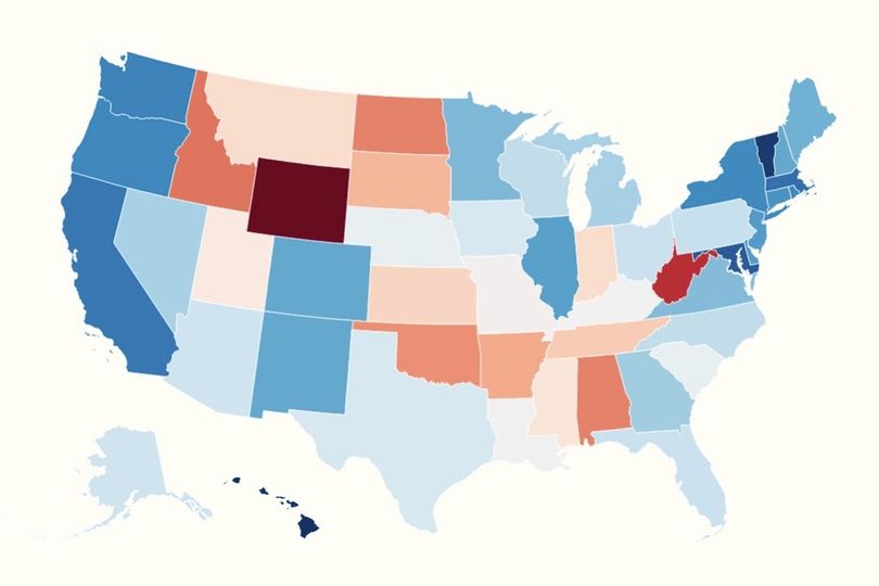 The American chasm: Map shows Trump’s sinking approval rating and how ...