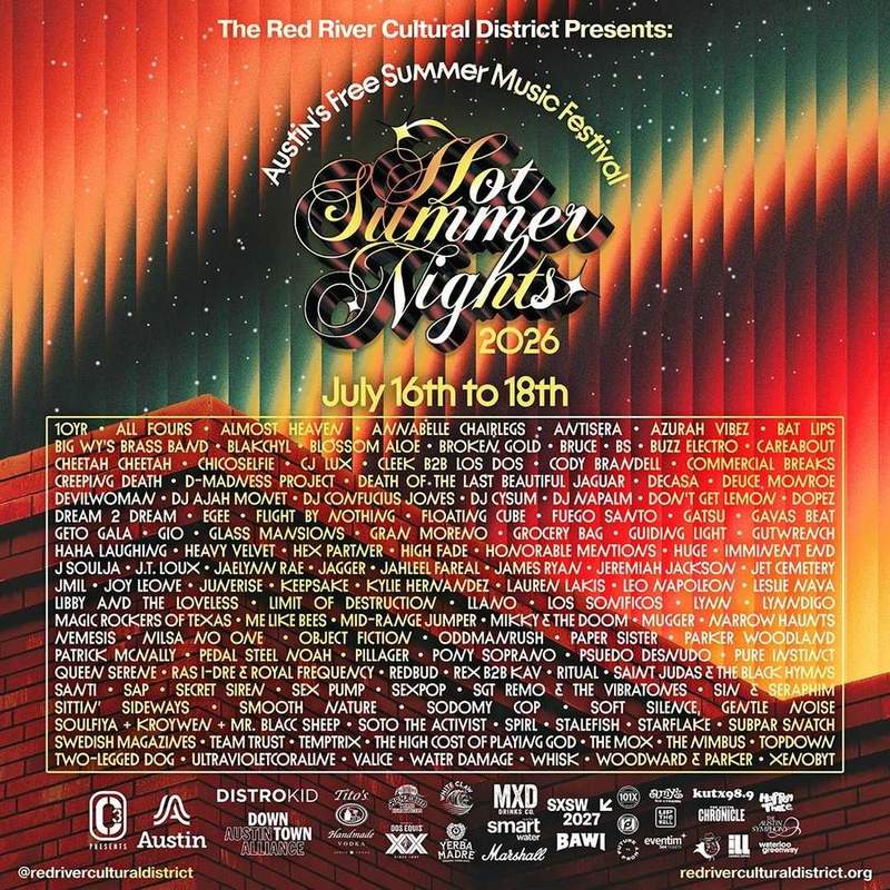 Austin's donation-based music fest Hot Summer Nights reveals 2026 ...