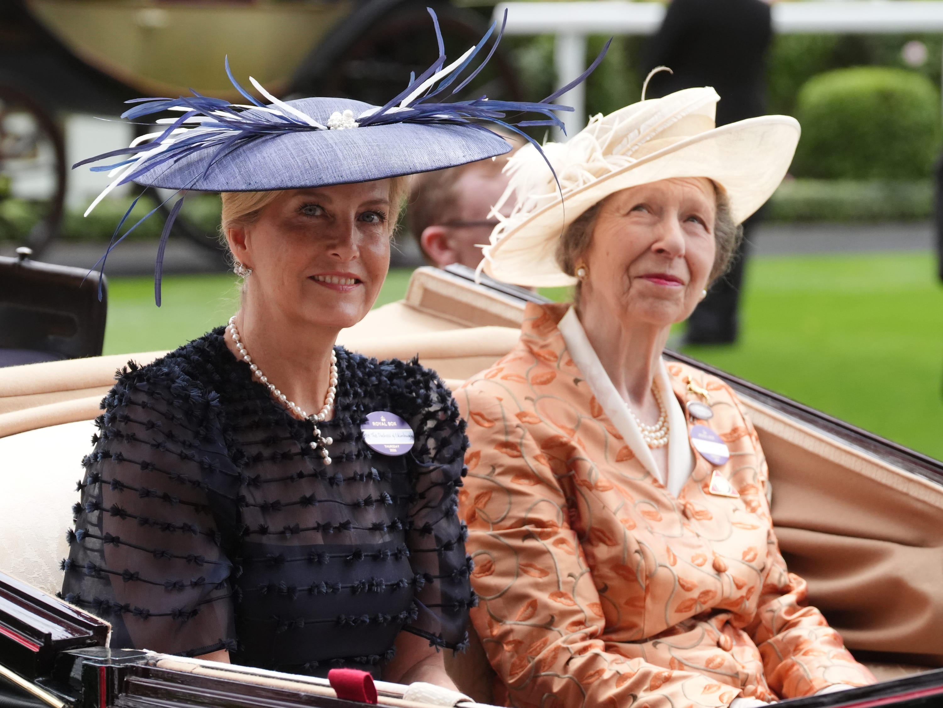 Princess Anne Wears a Floral Peach Ensemble to Day Three of Royal Ascot ...