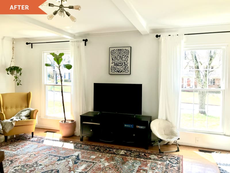 4 IKEA Finds and 1 Paint Color Completely Transformed This Living Room ...