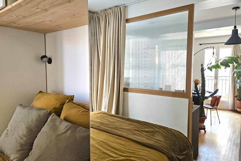 A Glass Partition Turns a 270-Square-Foot Studio Into a Proper One ...