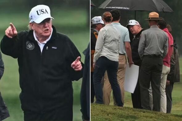 DC locals stunned as Trump spotted on foot staring out at the ...