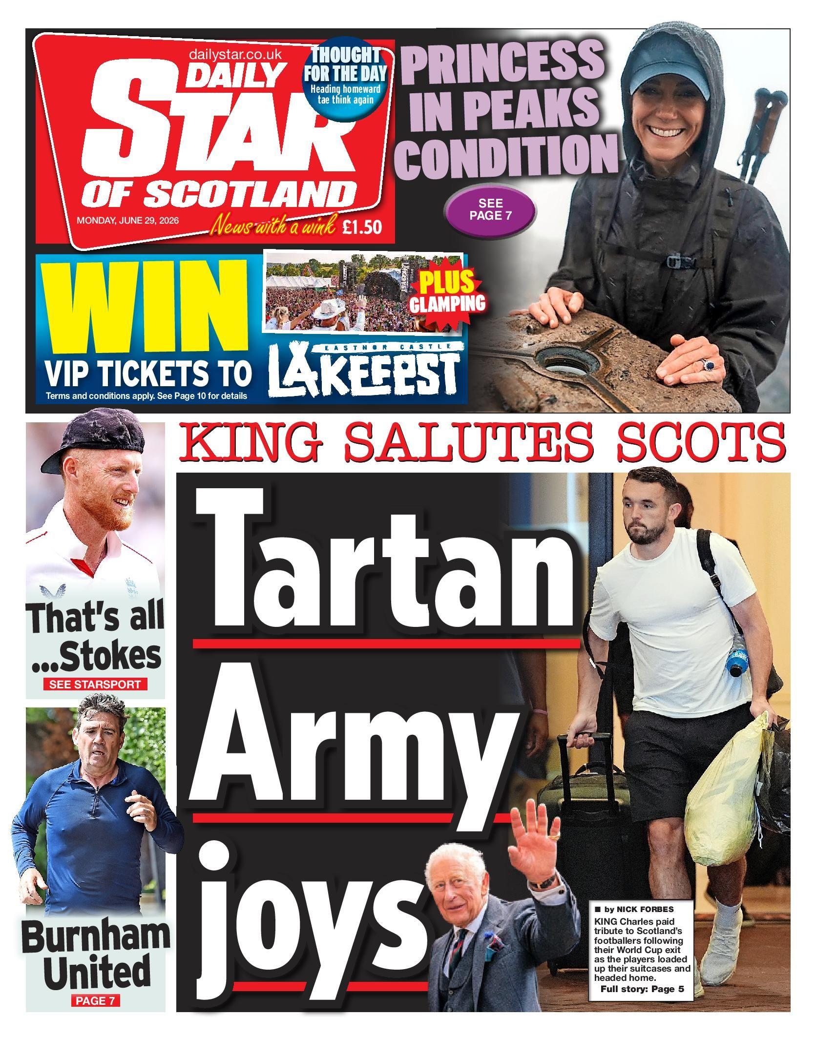 Scotland's papers: Scotland squad fly home and Scottish Labour indy ...
