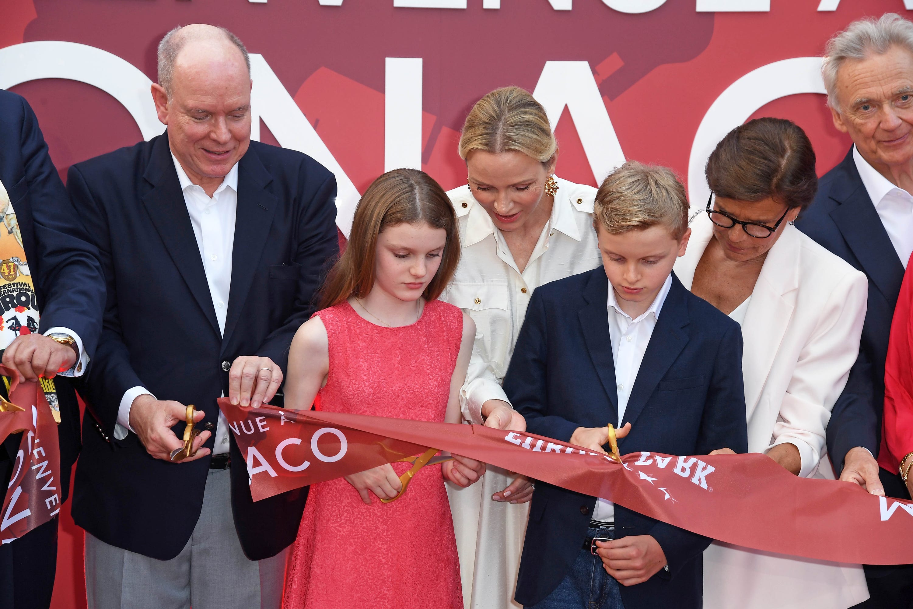 Princess Charlene Wore Summery White to a Ribbon Cutting Ceremony with ...