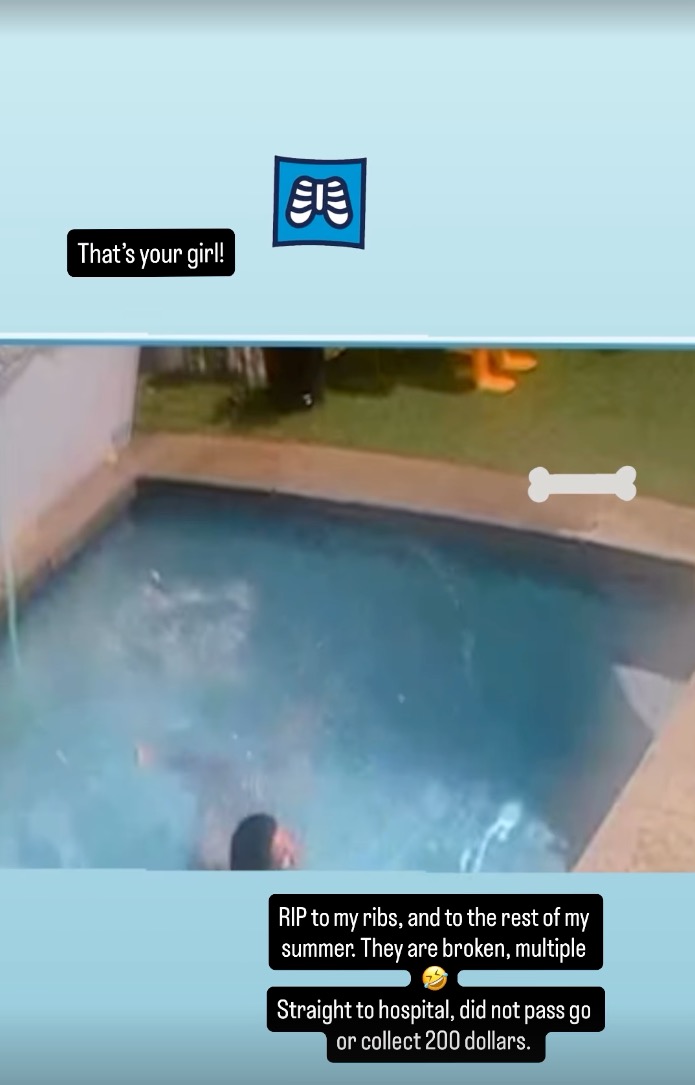 Ruby Rose rushed to hospital with multiple broken ribs after freak pool ...