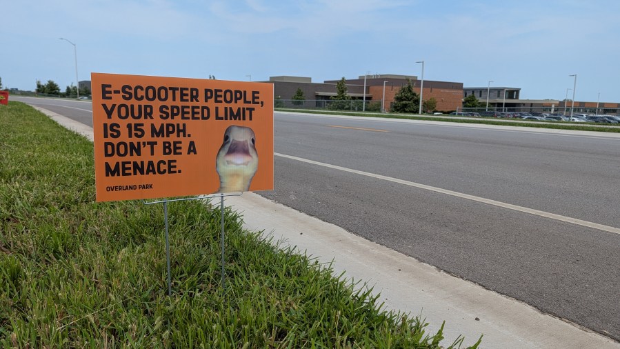 New meme-filled safety signs target young e-bike riders in Overland ...
